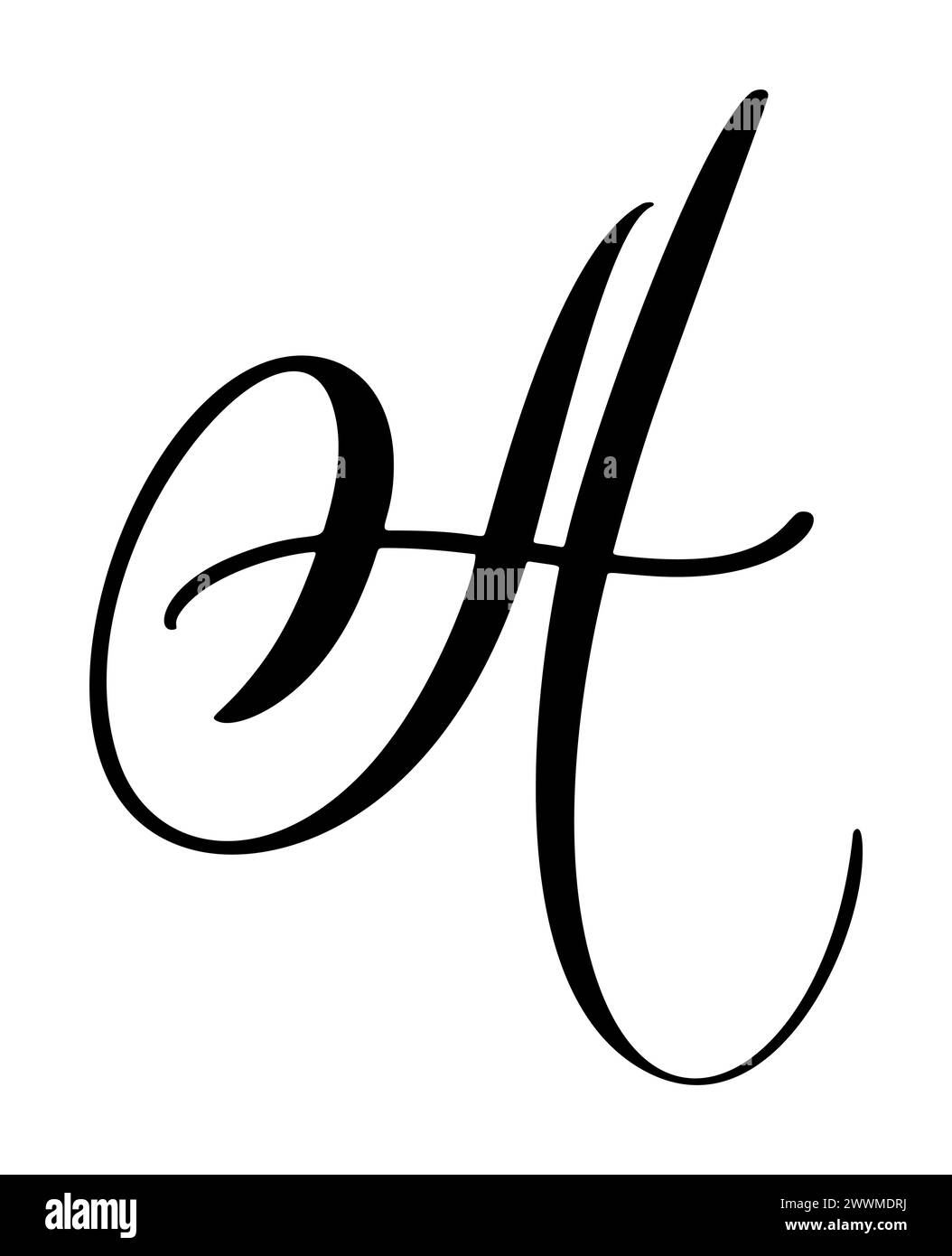 Vector calligraphy hand drawn letter A logo. Script font. Handwritten ...