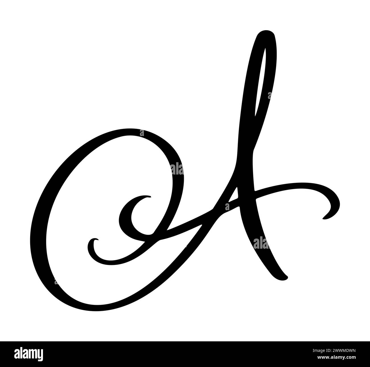 Vector calligraphy hand drawn letter A logo. Script font. Handwritten ...