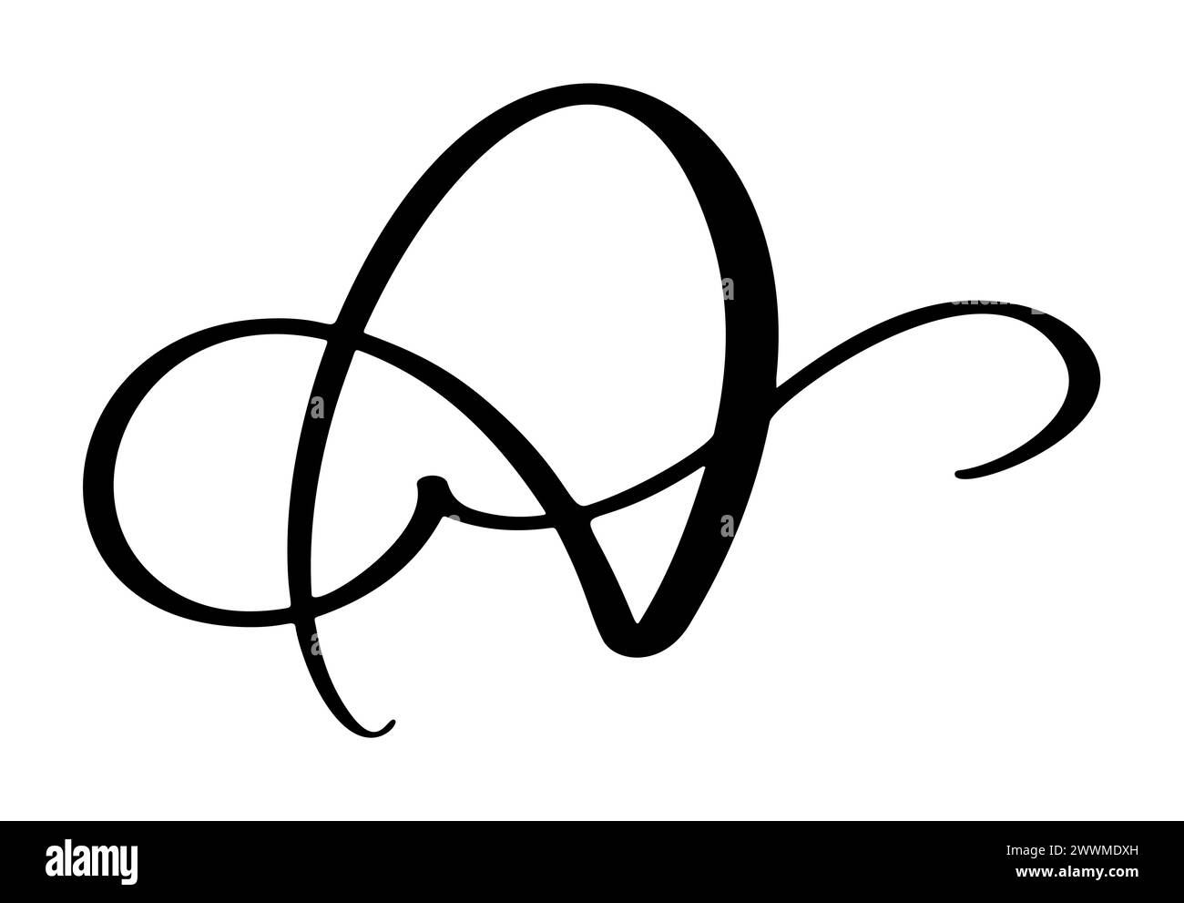 Hand drawn vector calligraphy letter A. Script font. Handwritten brush ...