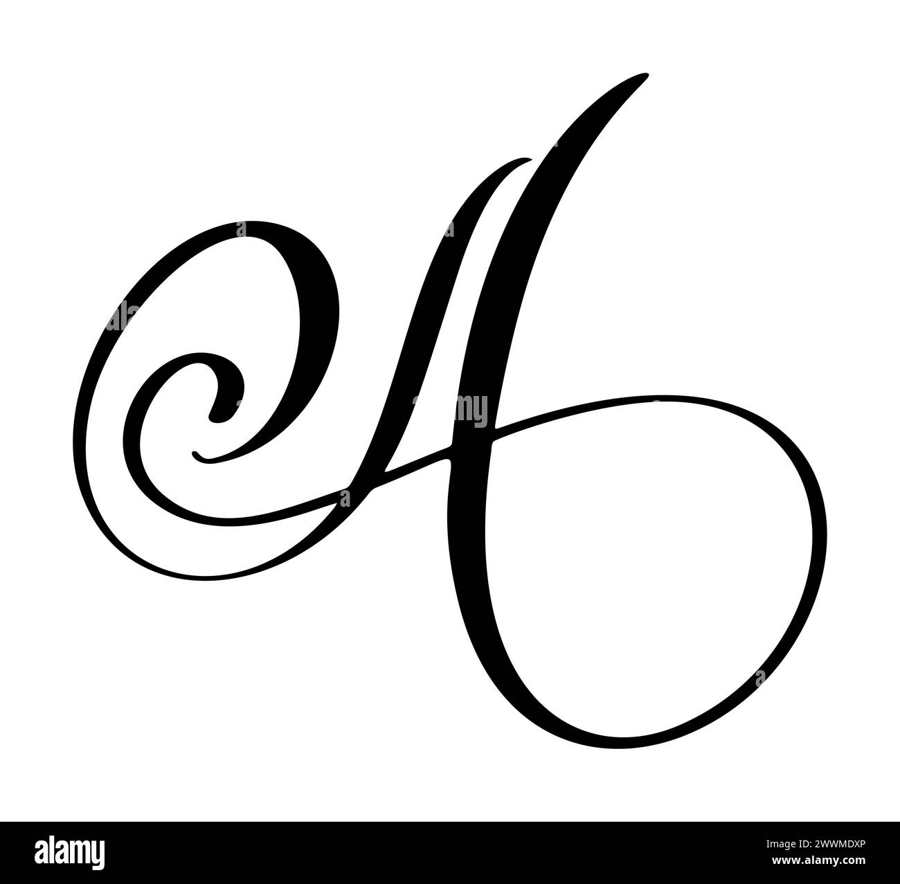 Hand drawn vector calligraphy letter A. Script font. Handwritten brush ...
