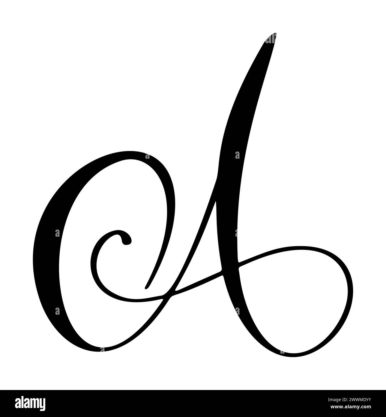 Hand drawn vector calligraphy letter A. Script font. Handwritten brush ...
