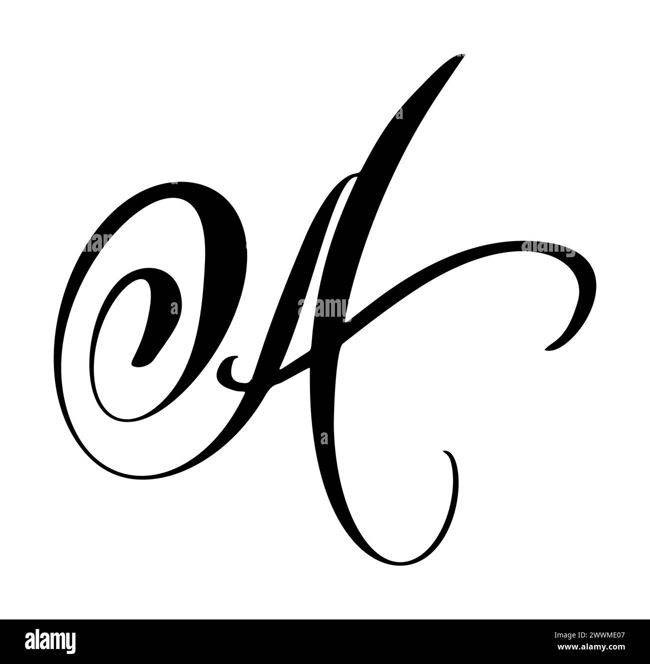 Hand drawn vector calligraphy letter A. Script font. Handwritten brush ...
