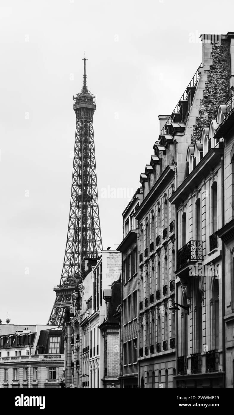 5th December 2023- The Eiffel Tower with apartments and homes in the ...