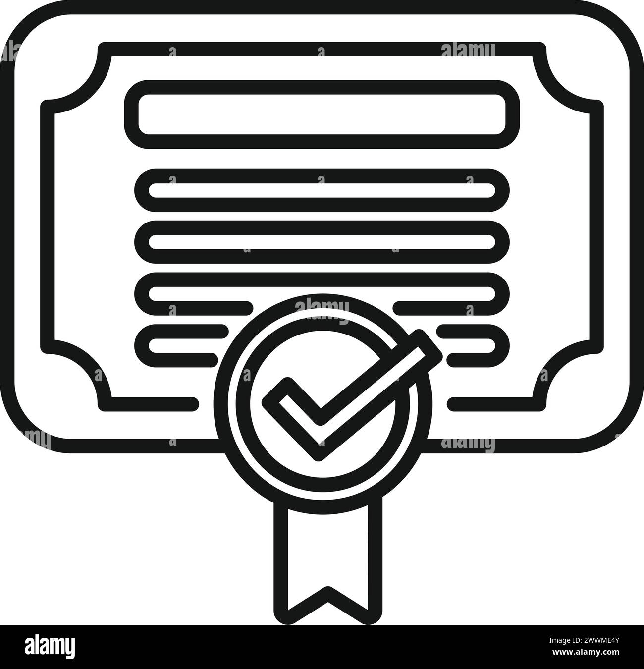 Certificate product control icon outline vector. Compliance rule ...