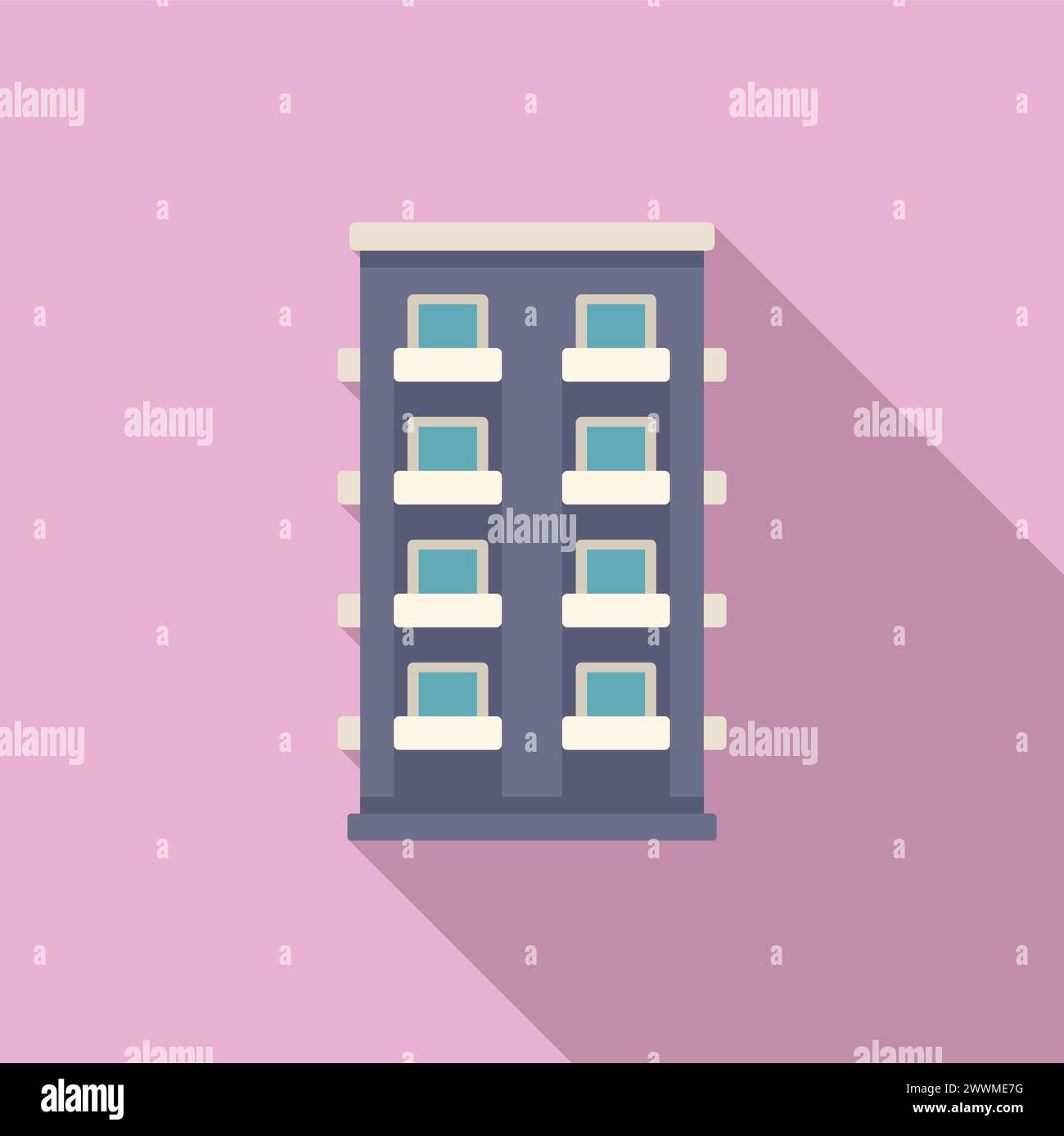 Small multistory building icon flat vector. Street office style. City ...