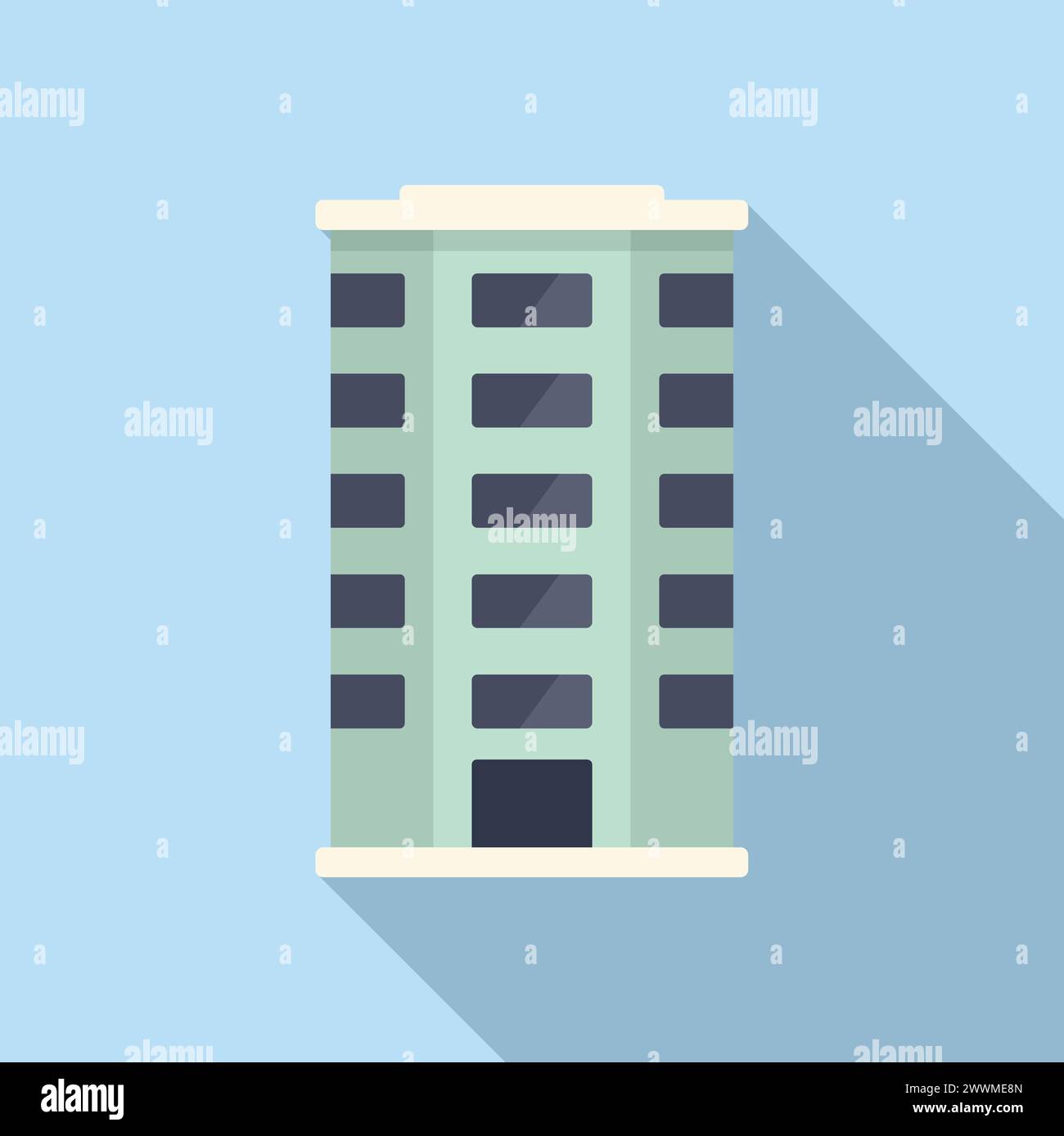 House multistory building icon flat vector. Floor city gym. Home modern ...
