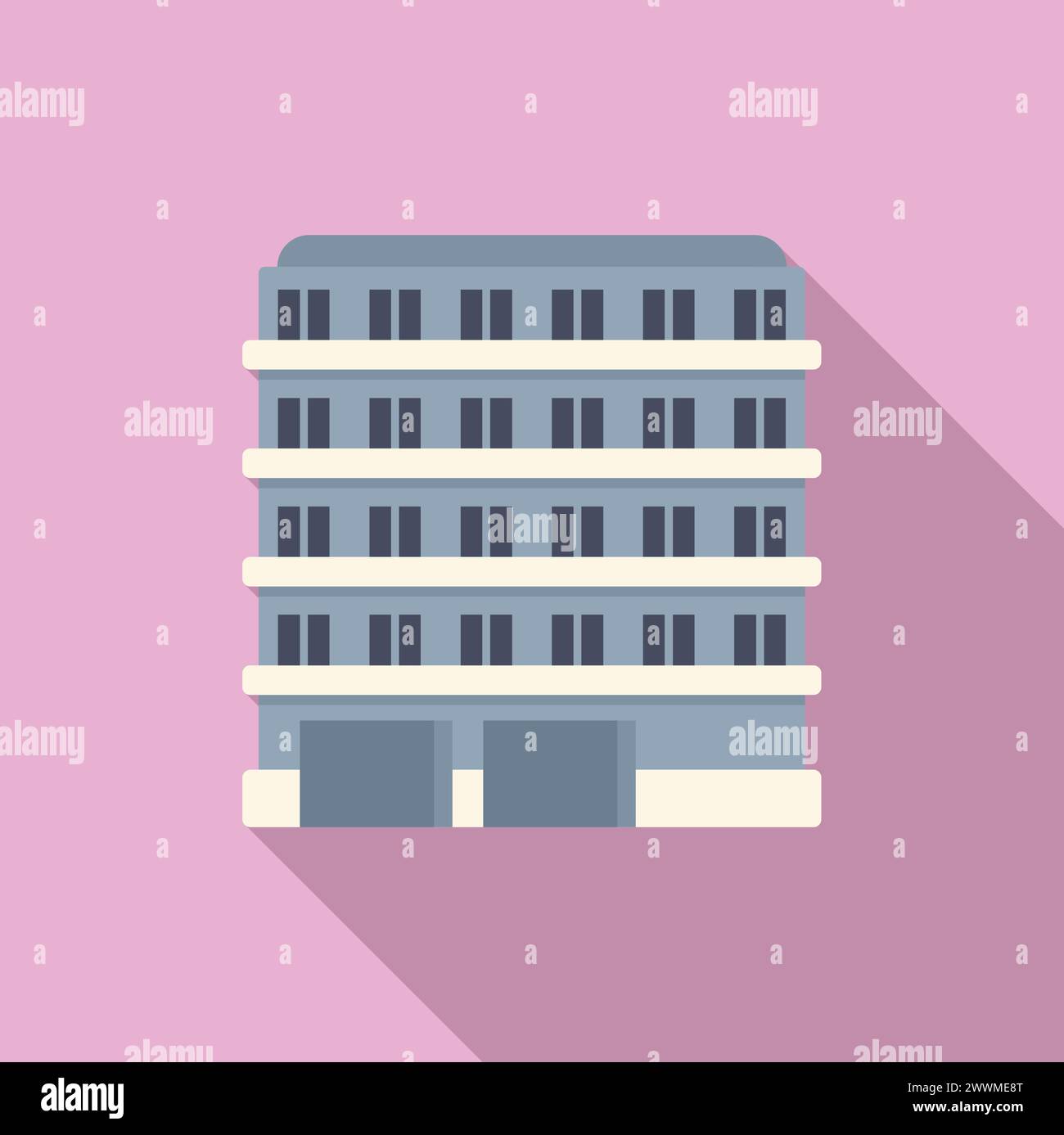 Apartment multistory building icon flat vector. Estate street mall. Map ...