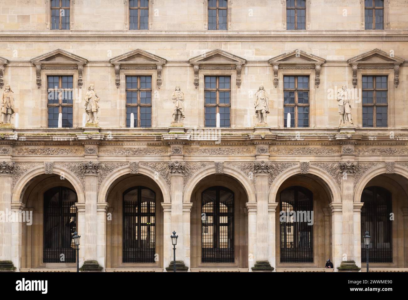 5th December 2023- Exterior of The Louvre Museum, Paris, France. The ...