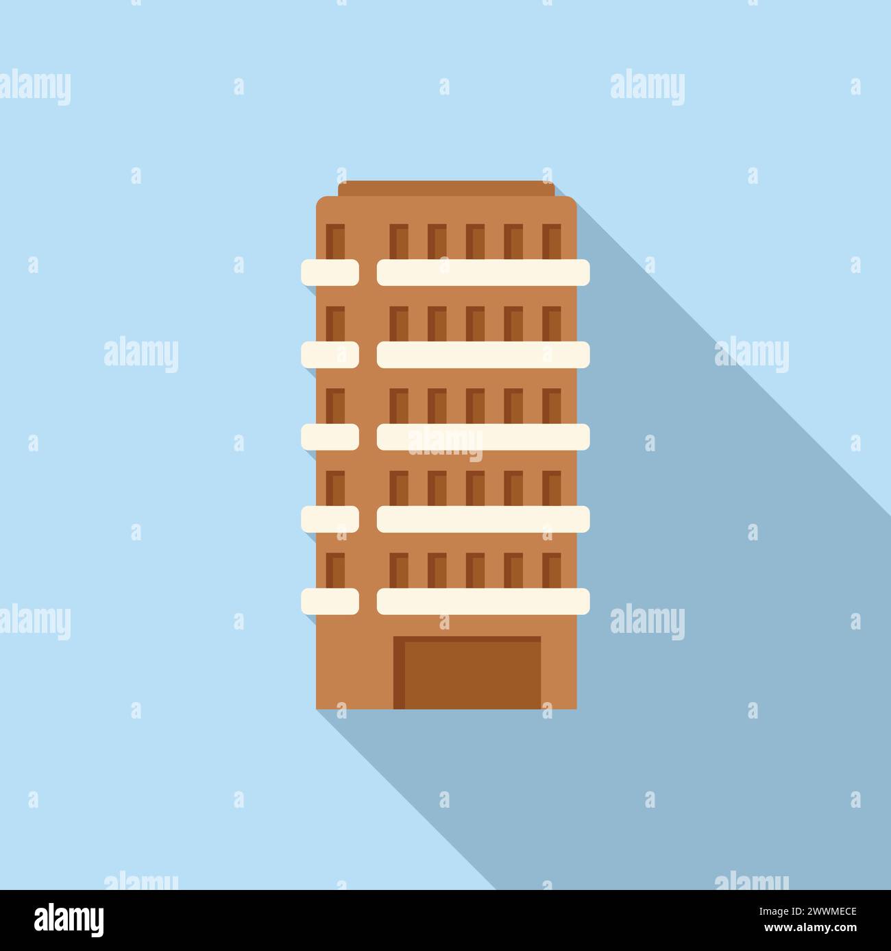 Modern multistory building icon flat vector. Development plan. Real ...