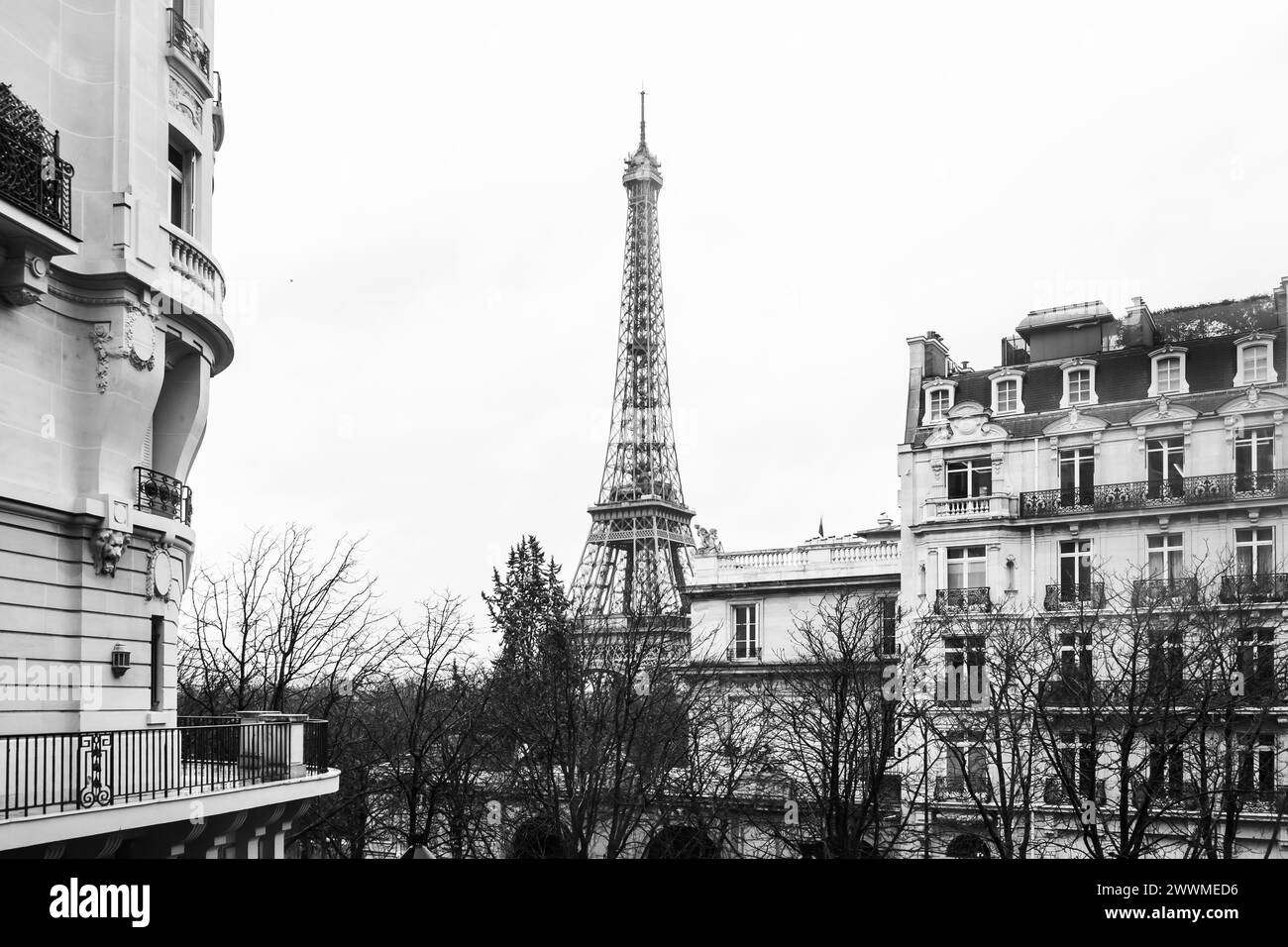 5th December 2023- The Eiffel Tower with apartments and homes in the ...