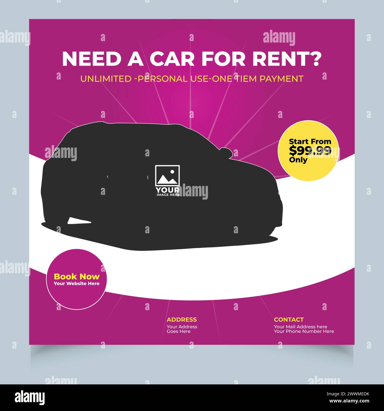 cars for sale & rent brochure, mockup flyer. Vector illustration Stock ...