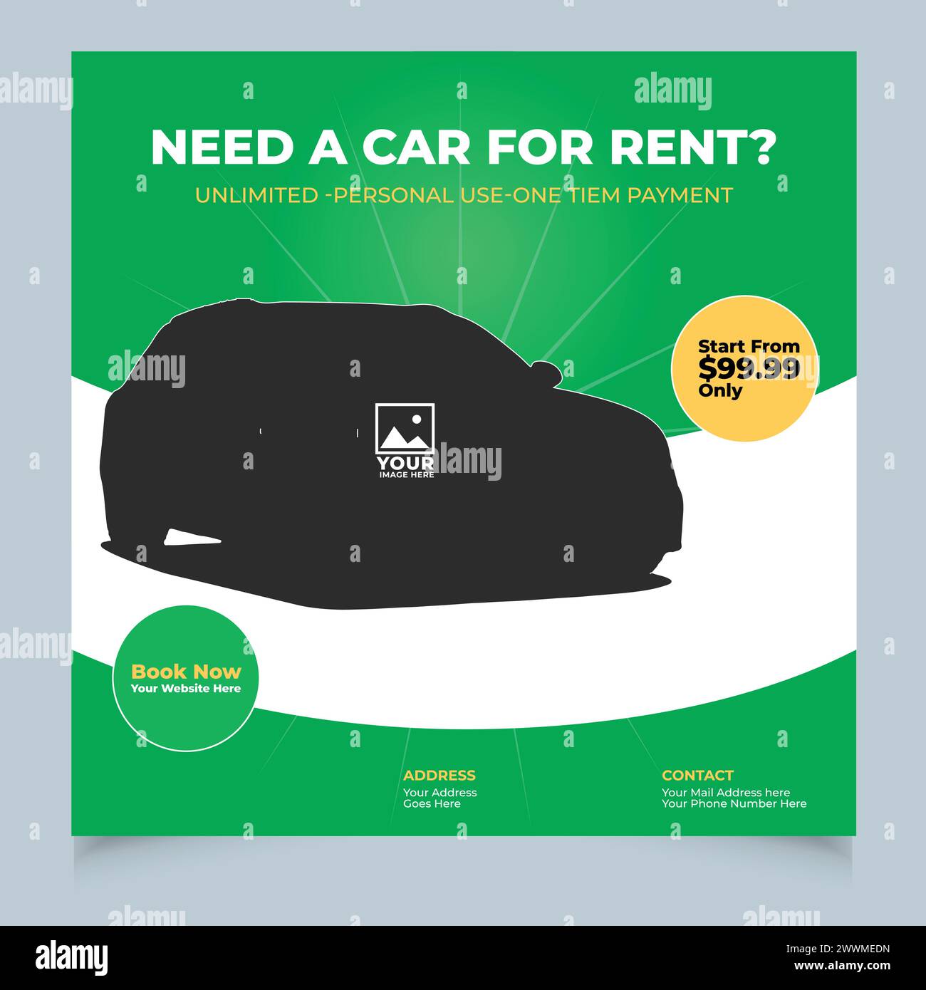 cars for sale & rent brochure, mockup flyer. Vector illustration Stock ...