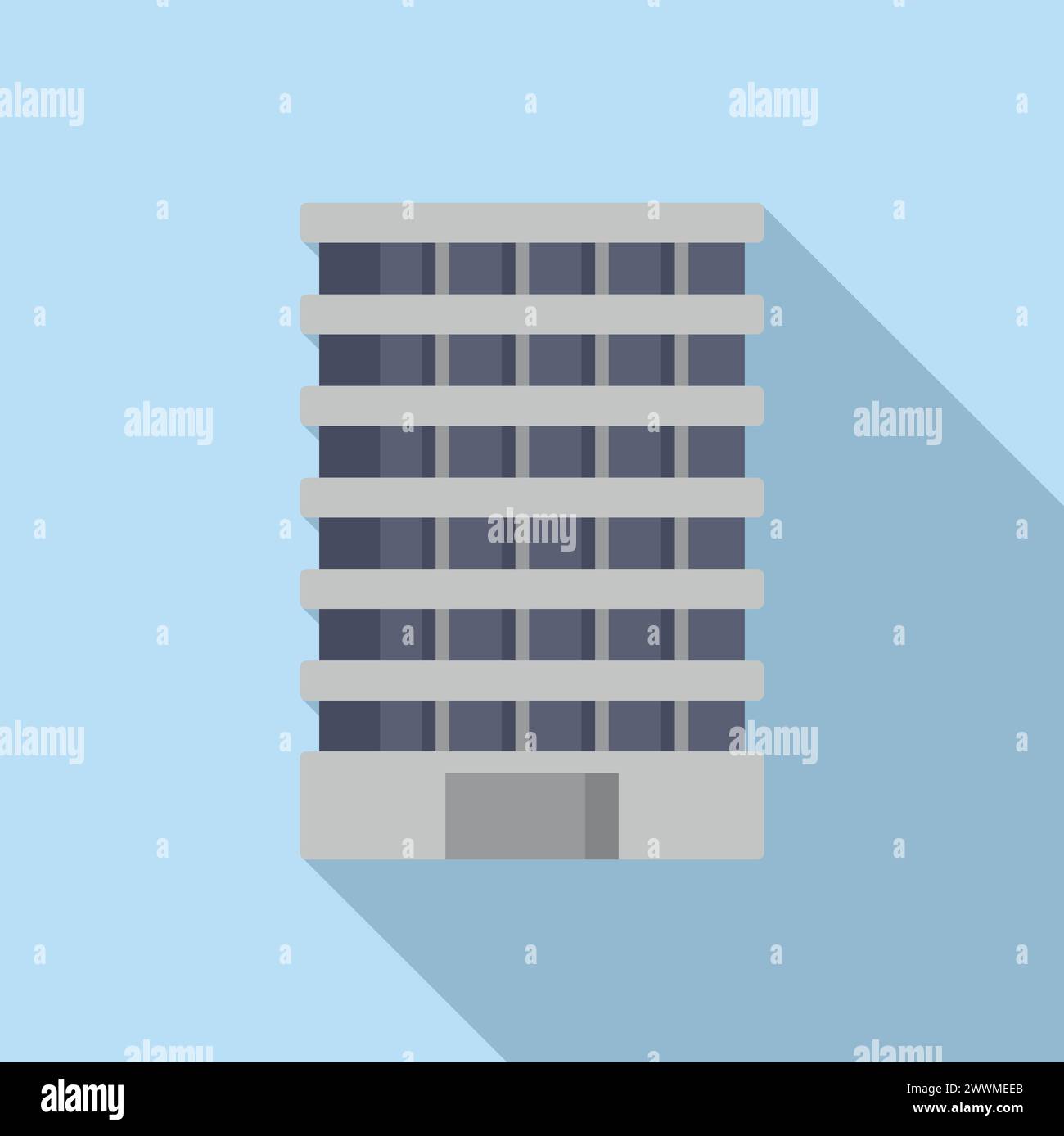Gym multistory building icon flat vector. City area design. Small ...
