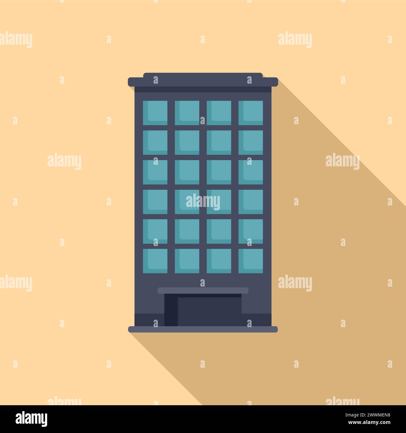 New plan multistory building icon flat vector. Exterior block. Front ...