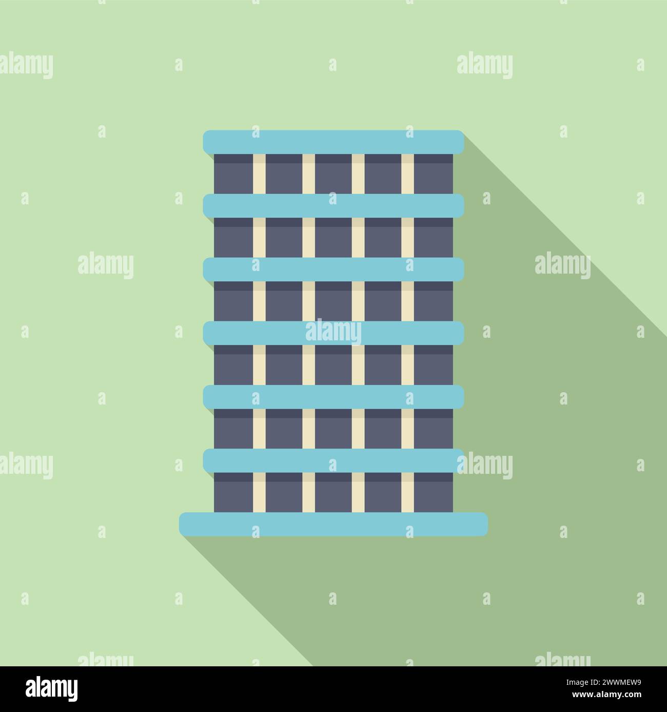 Miniature multistory building icon flat vector. Exterior block ...