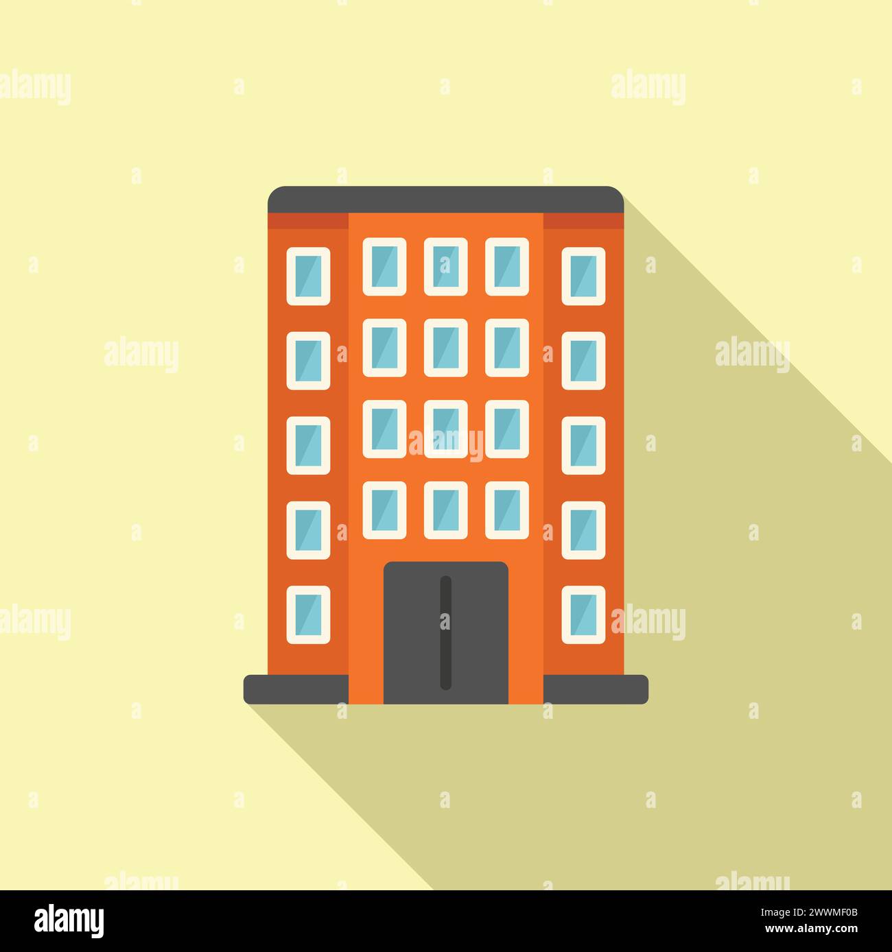 Residence town icon flat vector. City plan area. House project facade ...