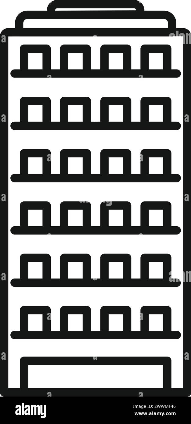 Multistory building icon outline vector. House project. City modern ...