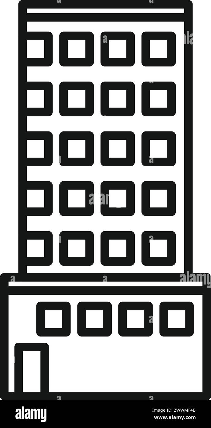 Architecture multistory building icon outline vector. City plan area ...