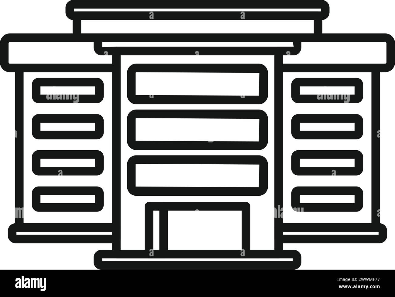 Apartment multistory building icon outline vector. Estate street mall ...