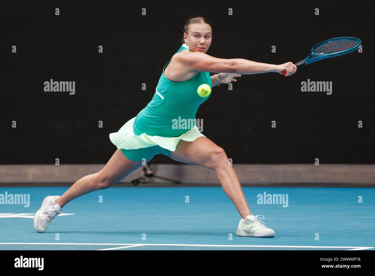 Amanda Anisimova (USA) in action at the Australian Open 2024 at ...