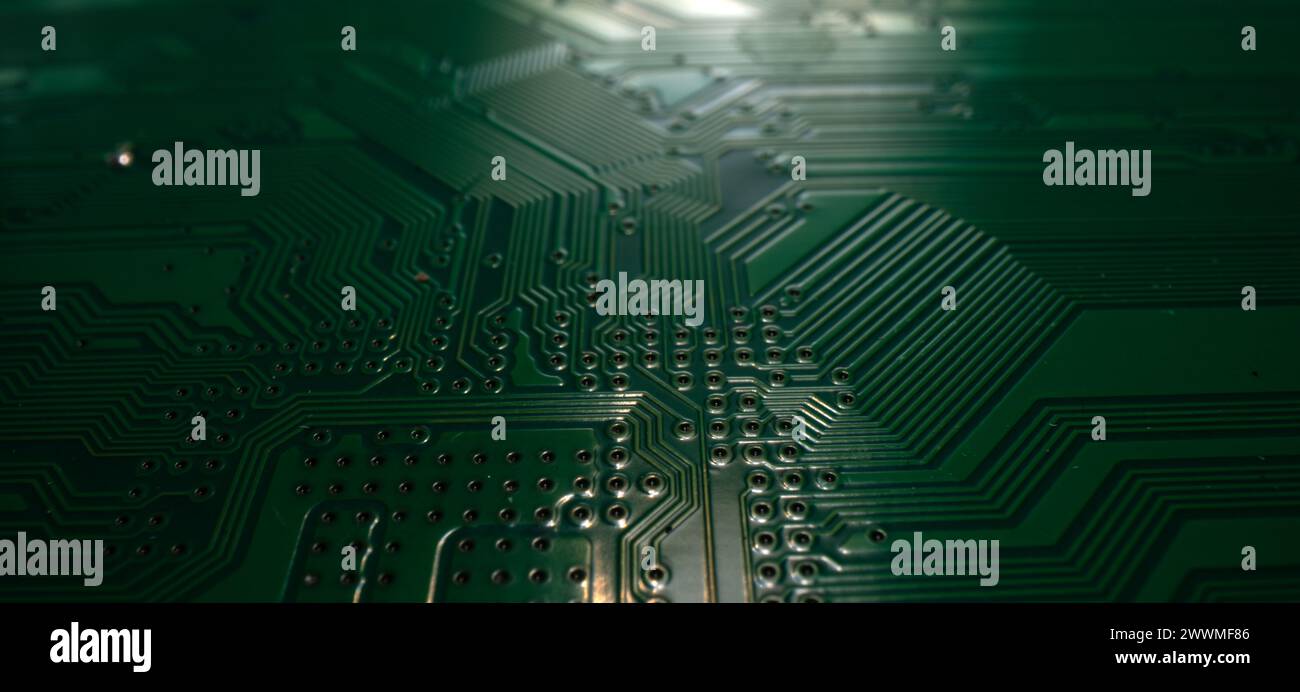 Technology hardware background. High tech electronic circuit board ...