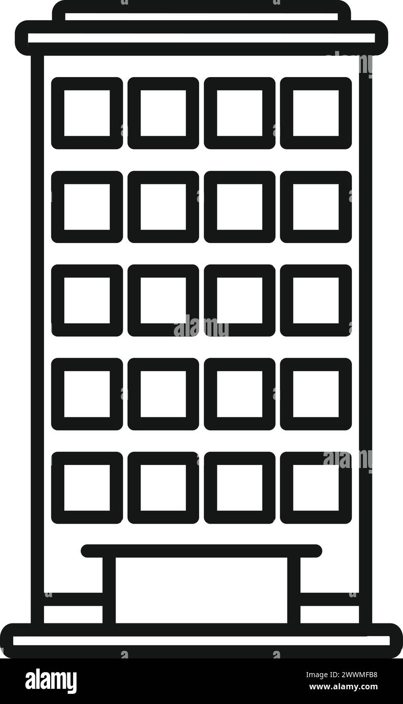 Plan multistory building icon outline vector. Style office. Area plan ...