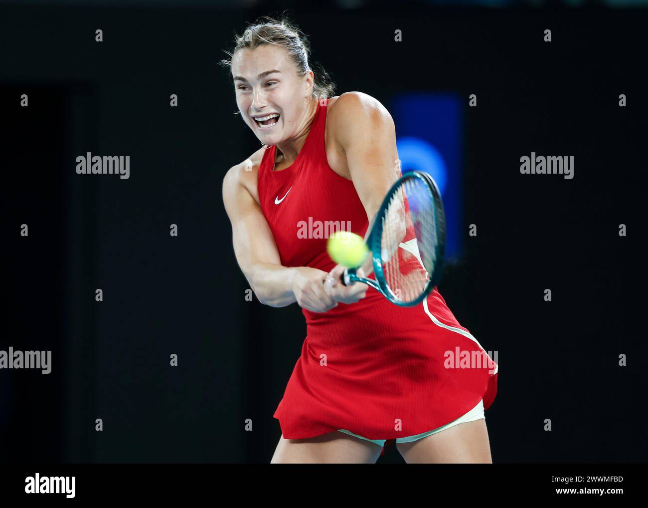 Aryna Sabalenka, in action at the Australian Open 2024 at Melbourne ...