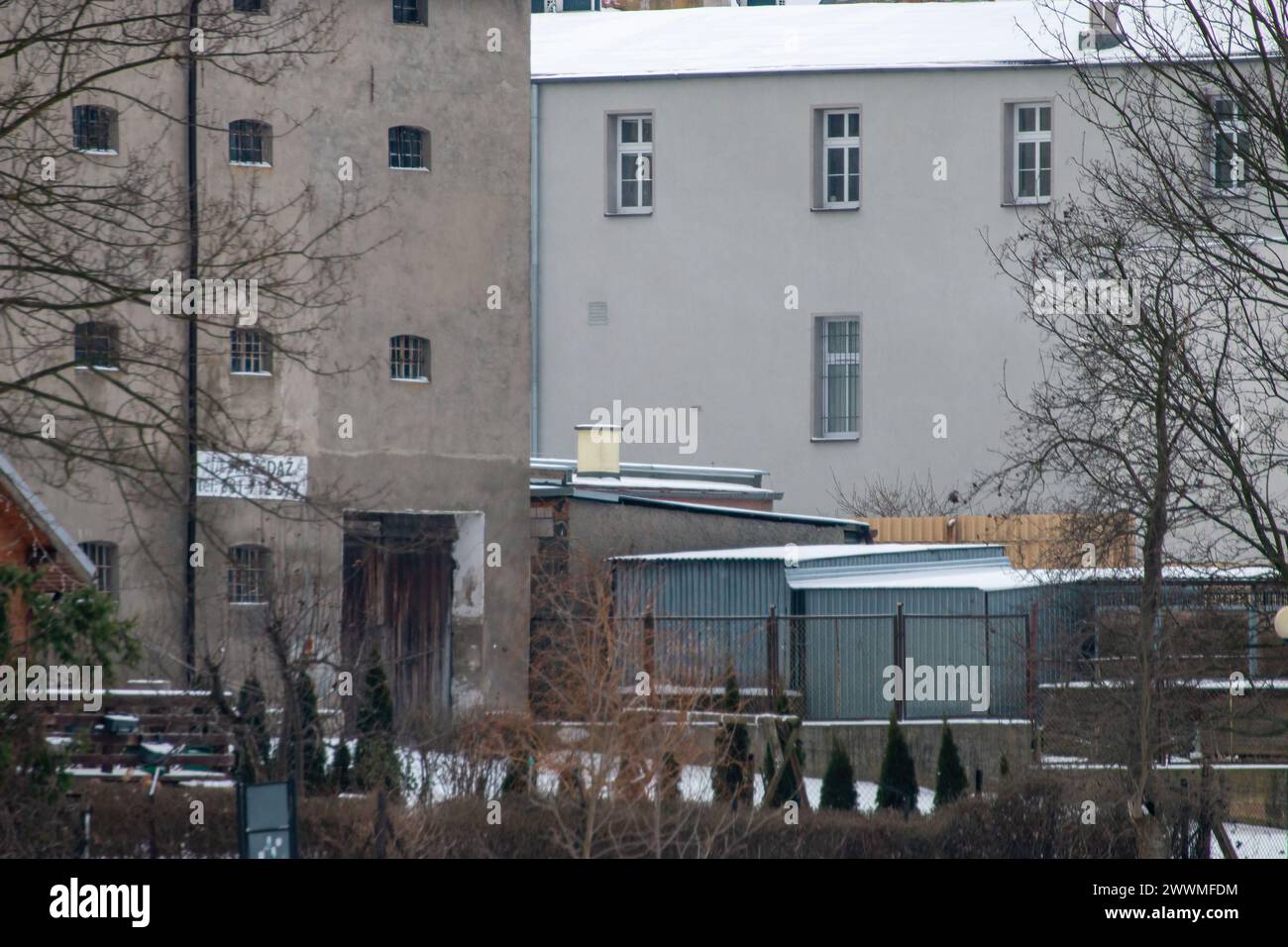 An urban street scene with buildings on a chilly day Stock Photo - Alamy