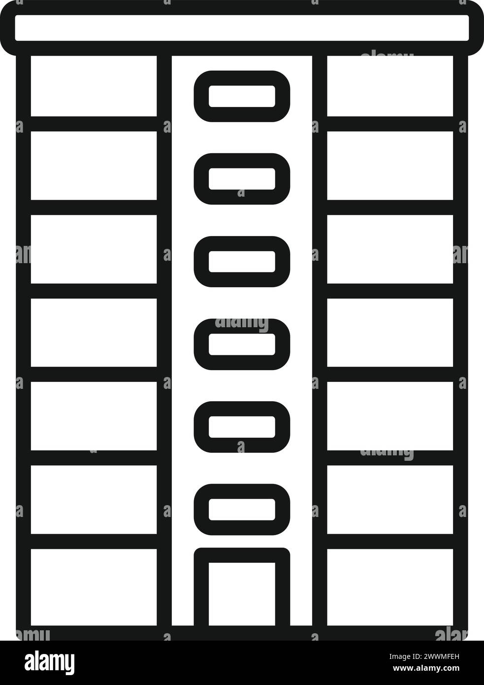 Modern multistory building icon outline vector. Development plan. Real ...