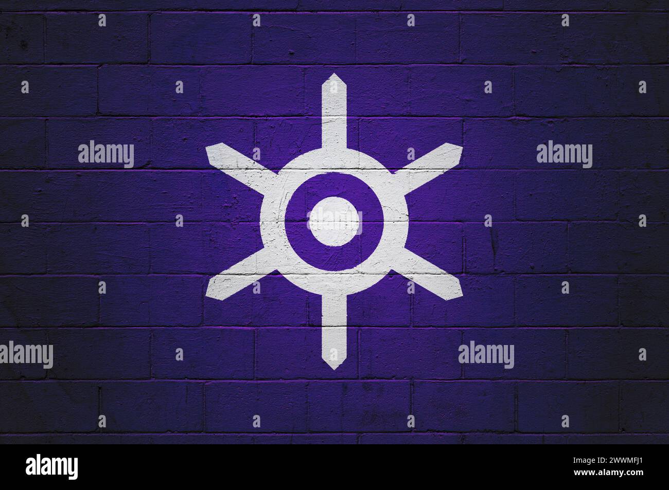 Flag of Tokyo Metropolis painted on a cinder block wall Stock Photo - Alamy