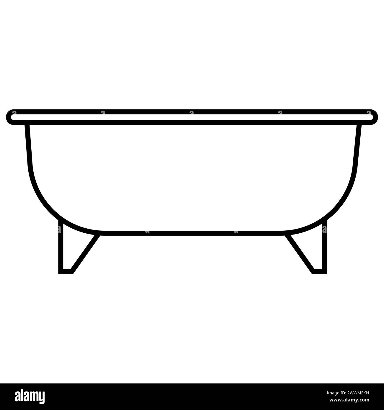 Bath icon for bathing and water procedures, bath simple outlines Stock ...