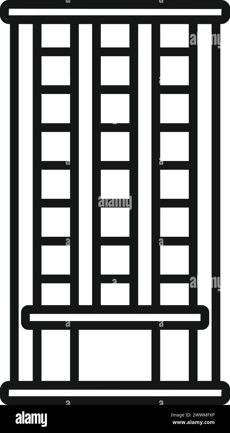 Real estate building icon outline vector. Street plan area. Exterior ...