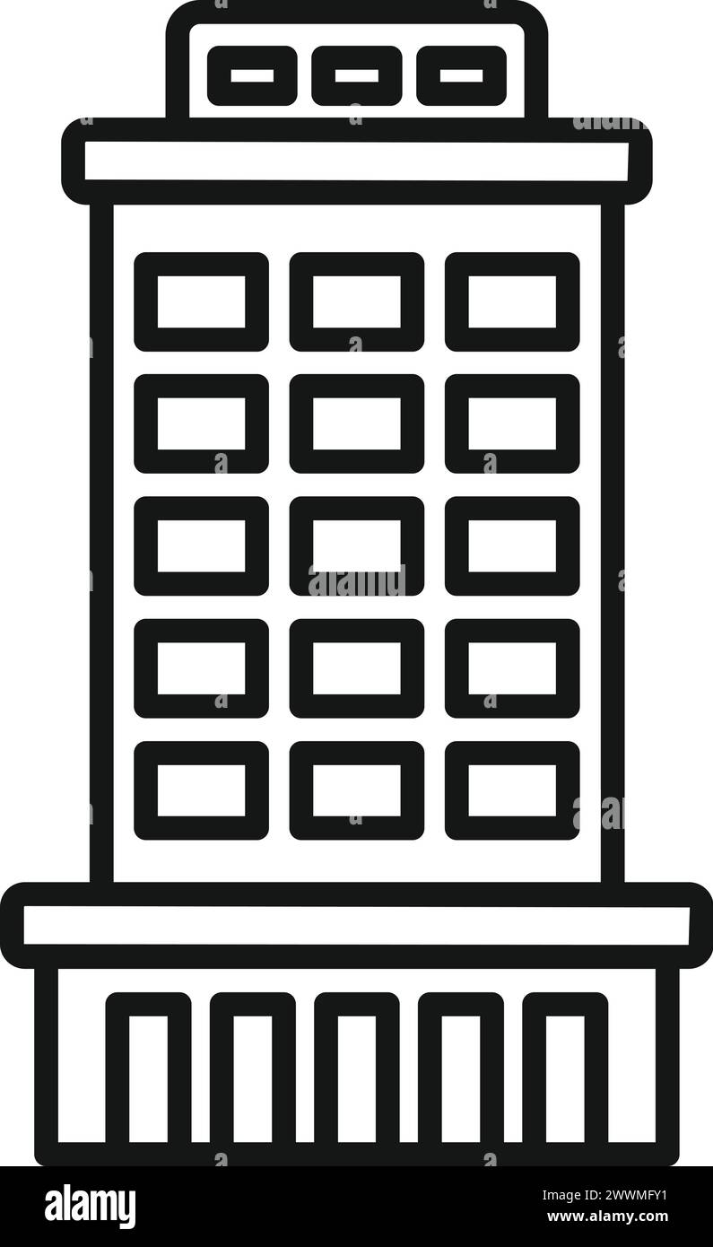 Floor map building icon outline vector. Street real clinic. Outside ...