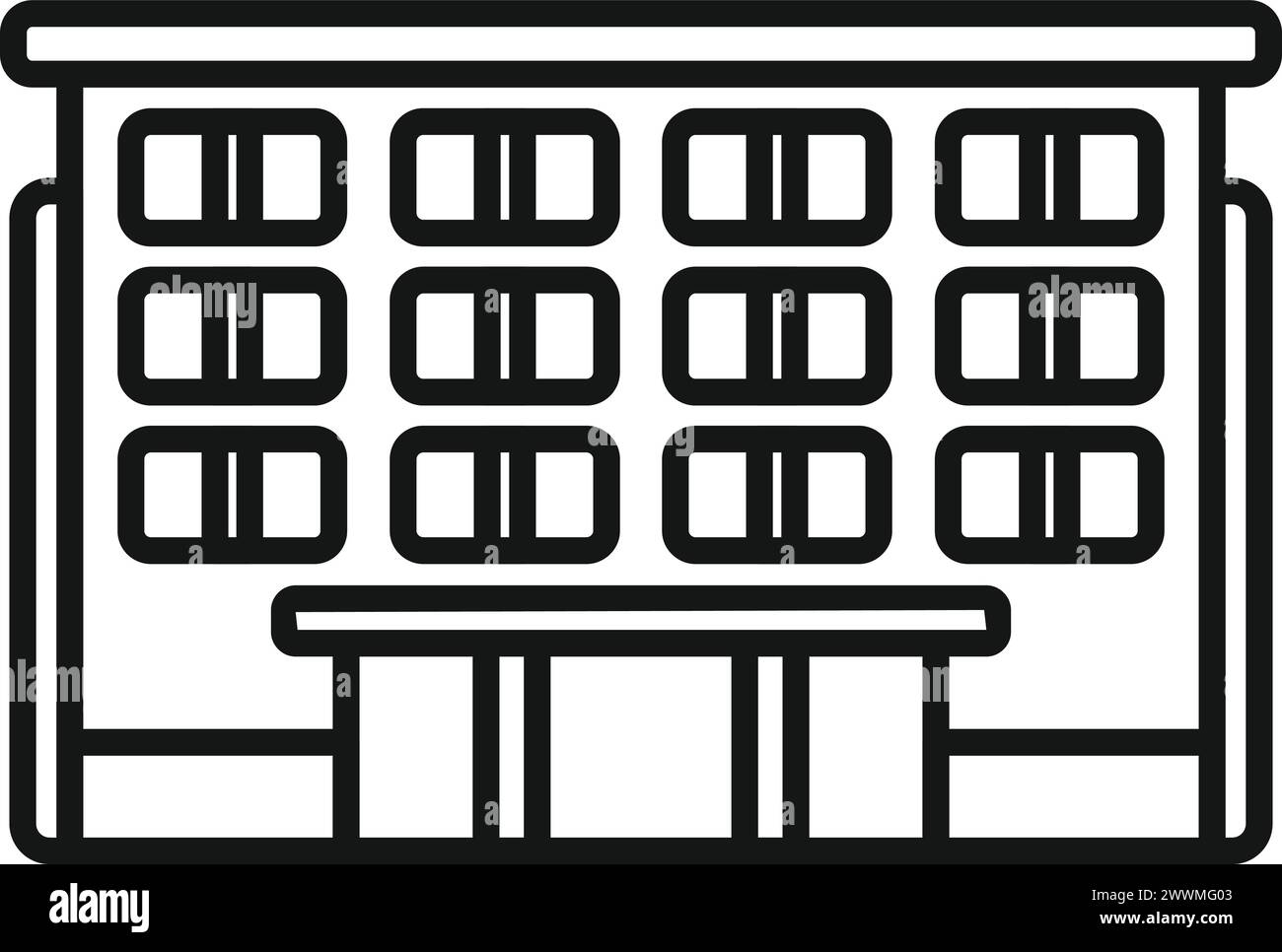 Clinic building icon outline vector. Real estate company. Street ...