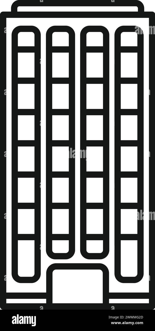 Residence area building icon outline vector. City plan area. Apartment ...