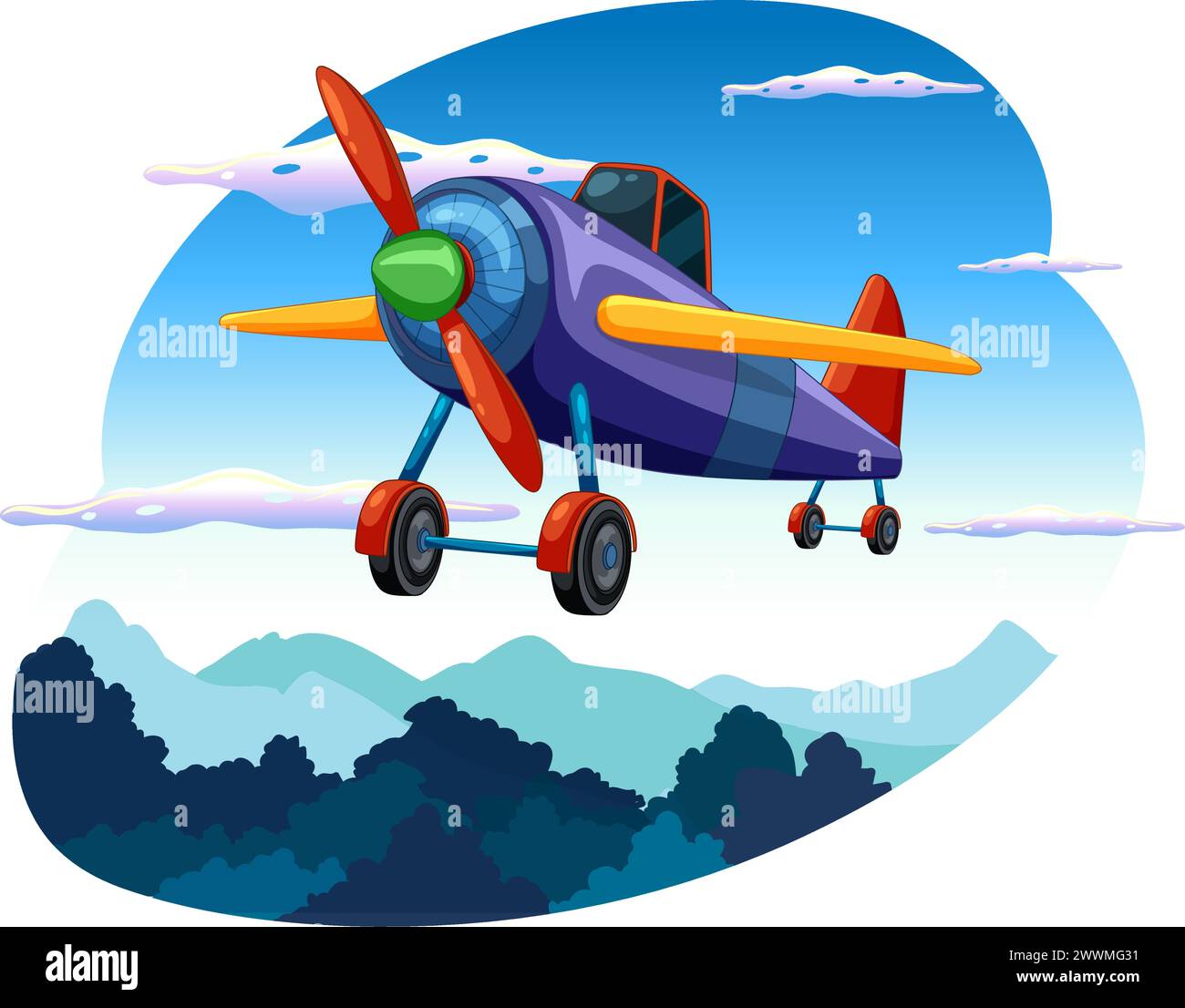 Vintage plane above clouds Cut Out Stock Images & Pictures - Alamy