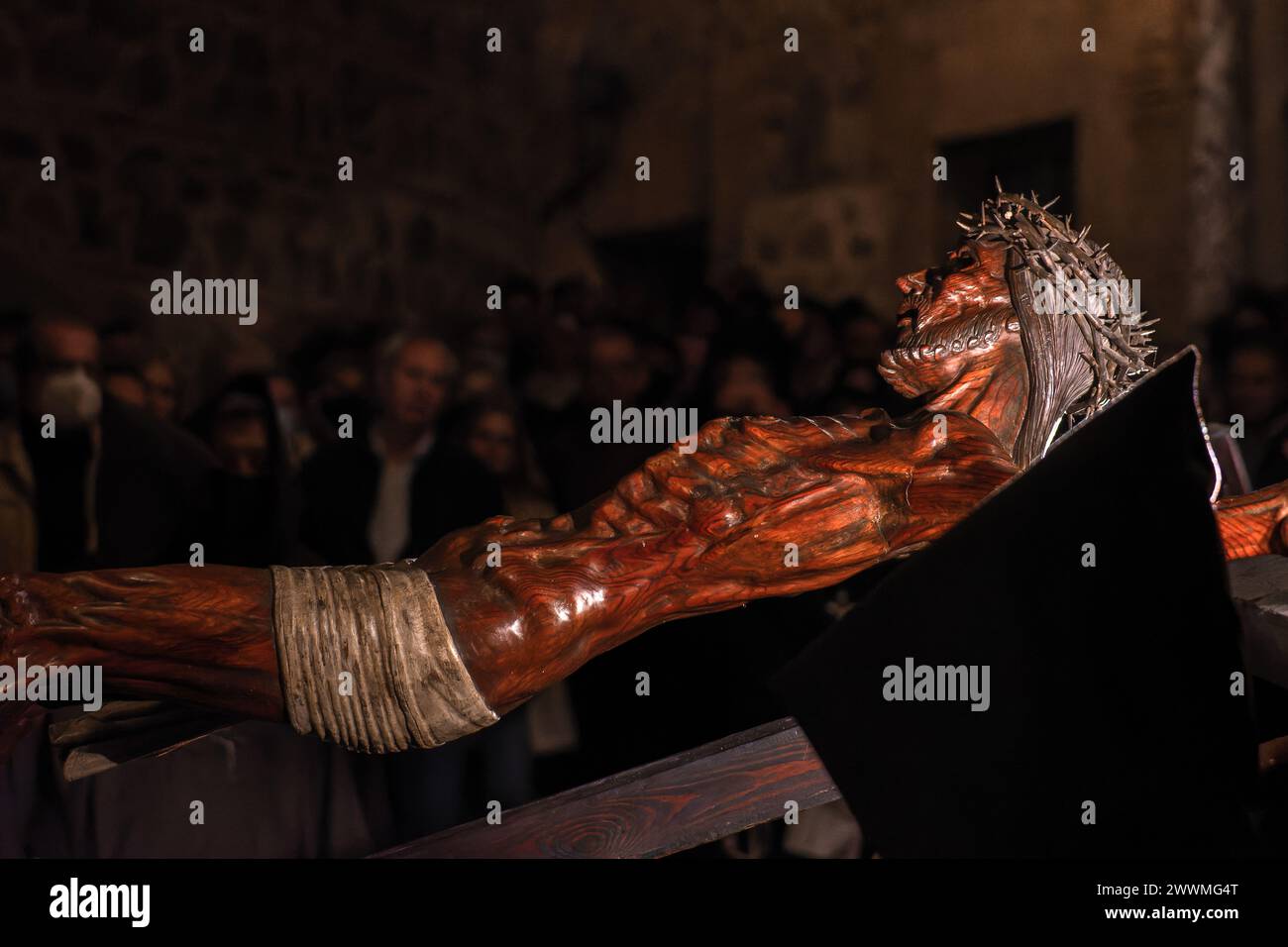 Close up Christ of the good death. Procession of Holy Week Stock Photo ...