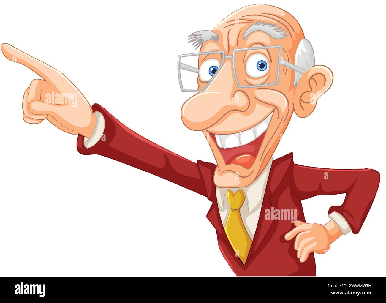 Elderly cartoon character gesturing with enthusiasm Stock Vector Image ...