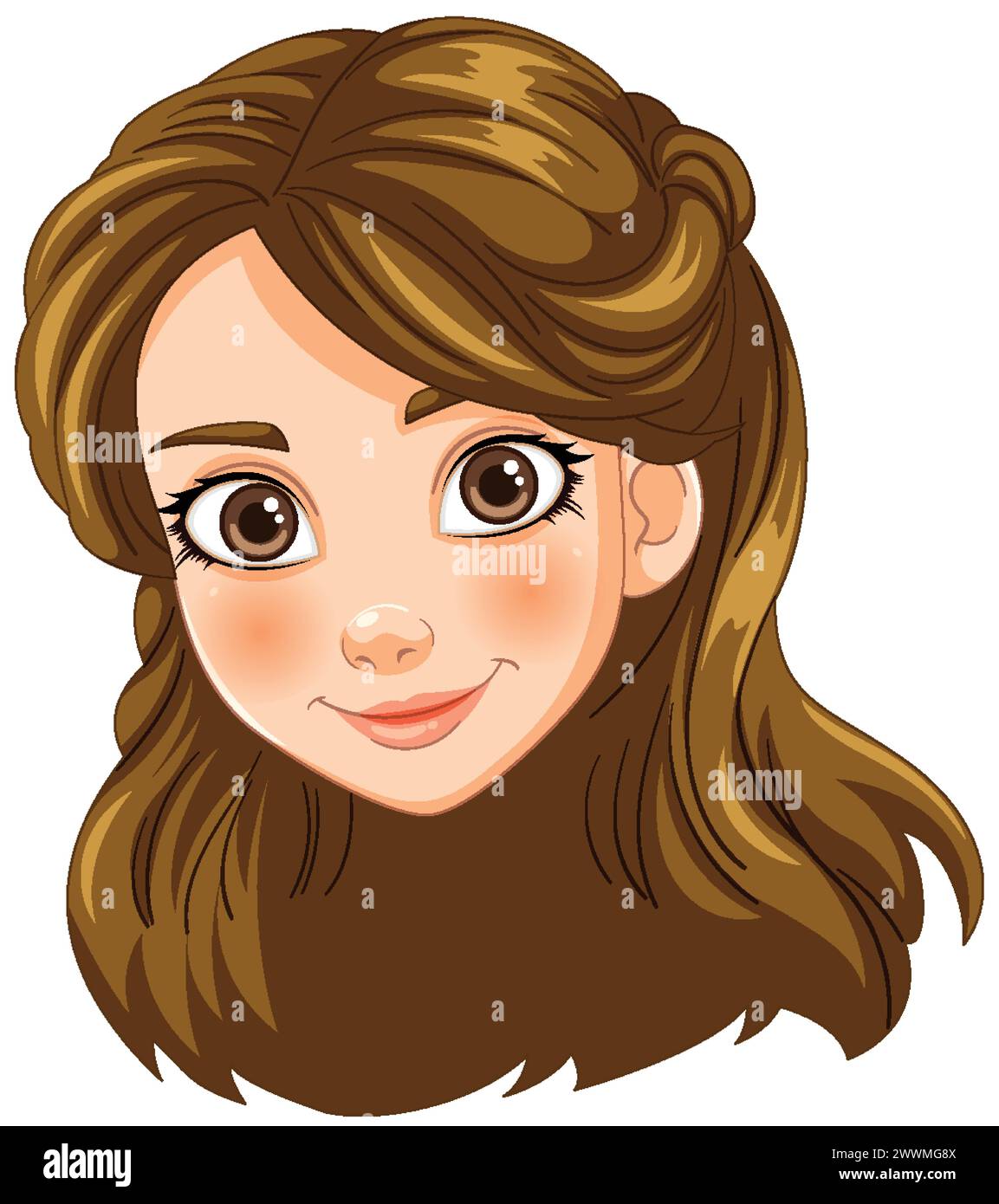 Vector illustration of a cheerful young girl Stock Vector Image & Art ...