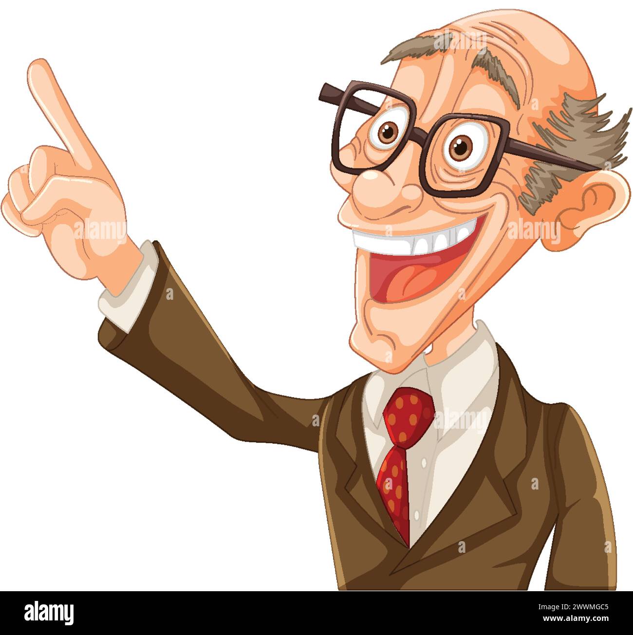 Animated professor character gesturing with excitement Stock Vector ...