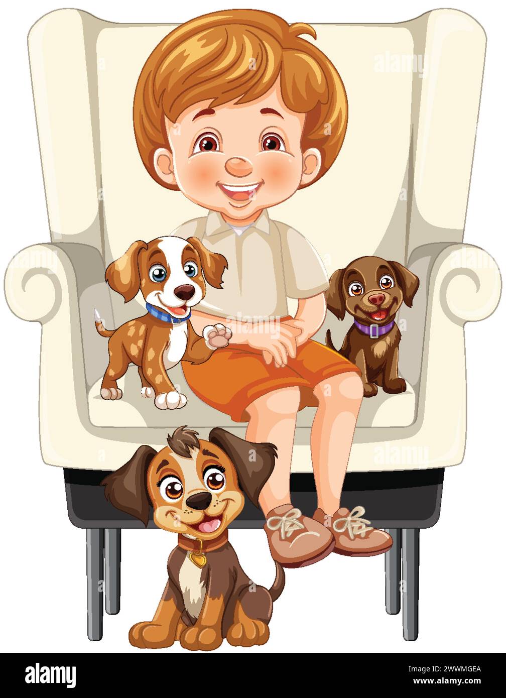 Three puppies Stock Vector Images - Alamy