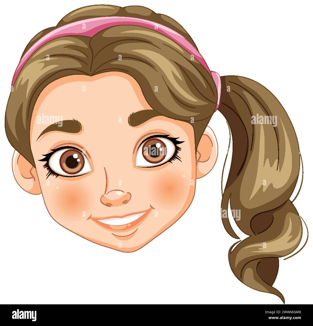 Vector illustration of a cheerful young girl Stock Vector Image & Art ...