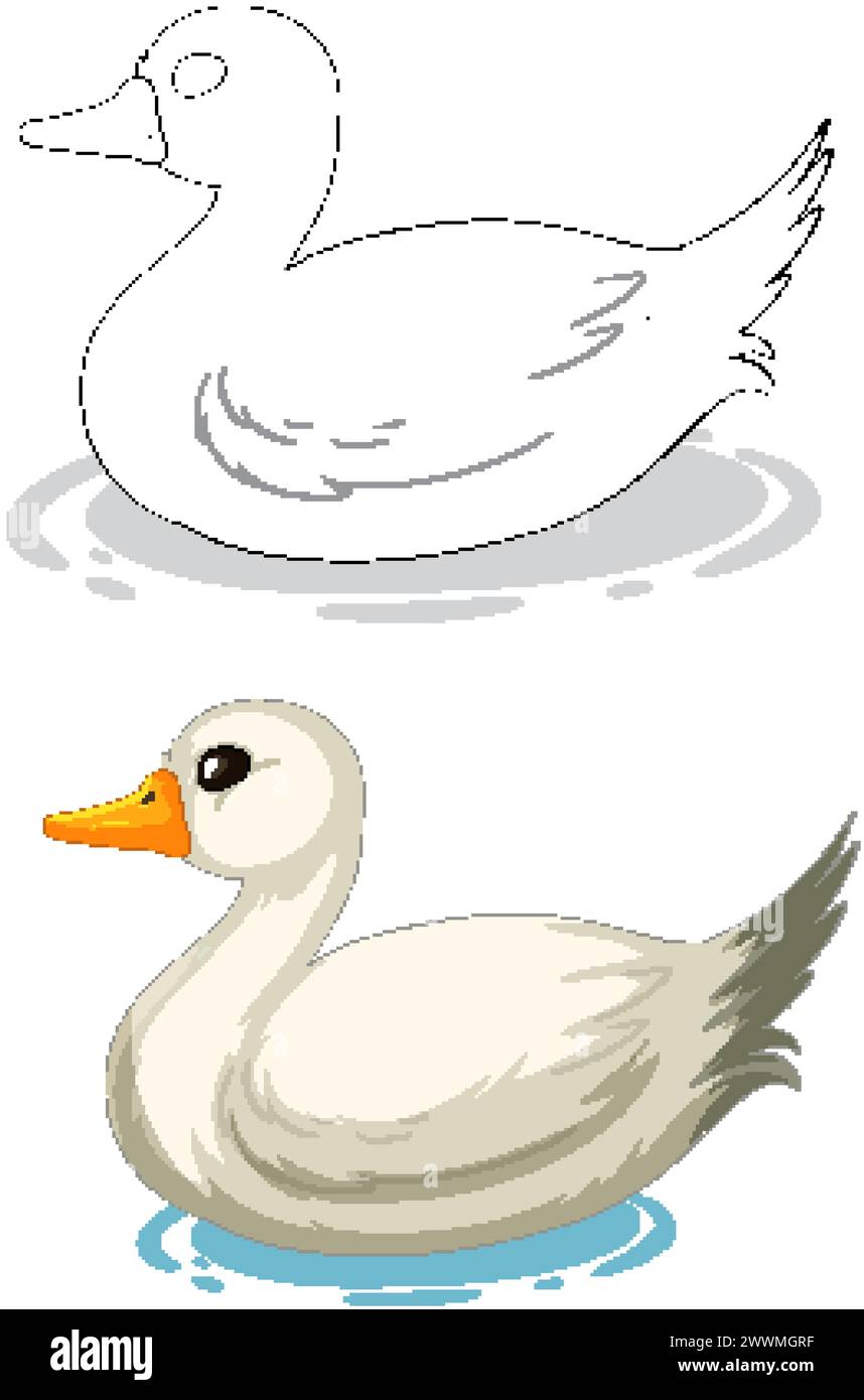 Two stylized vector ducks floating on water Stock Vector Image & Art ...
