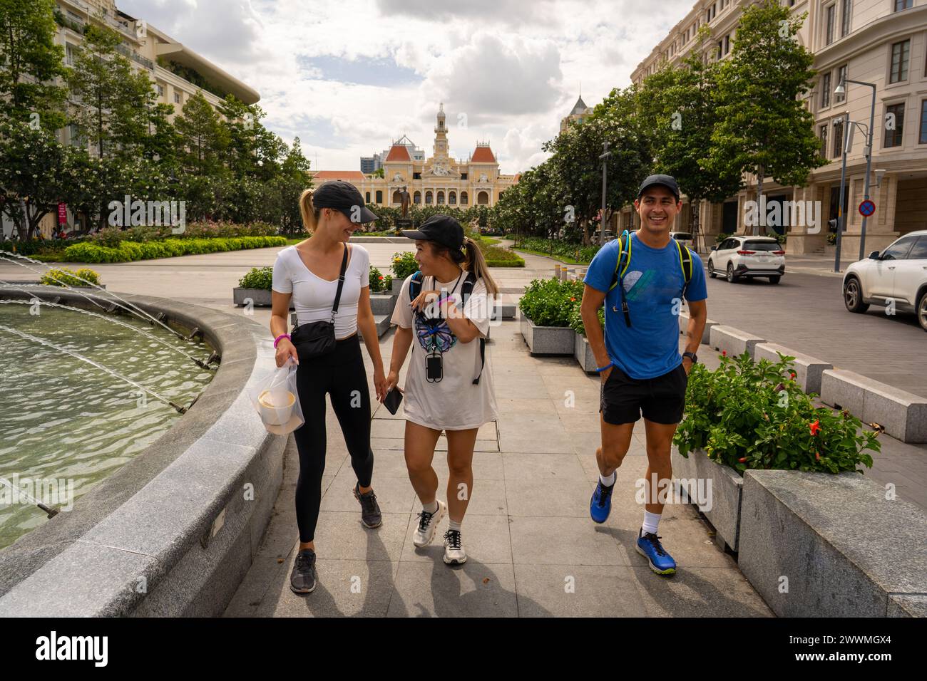 Multicultural Friends Enjoying a City Tour in Vietnam Stock Photo - Alamy
