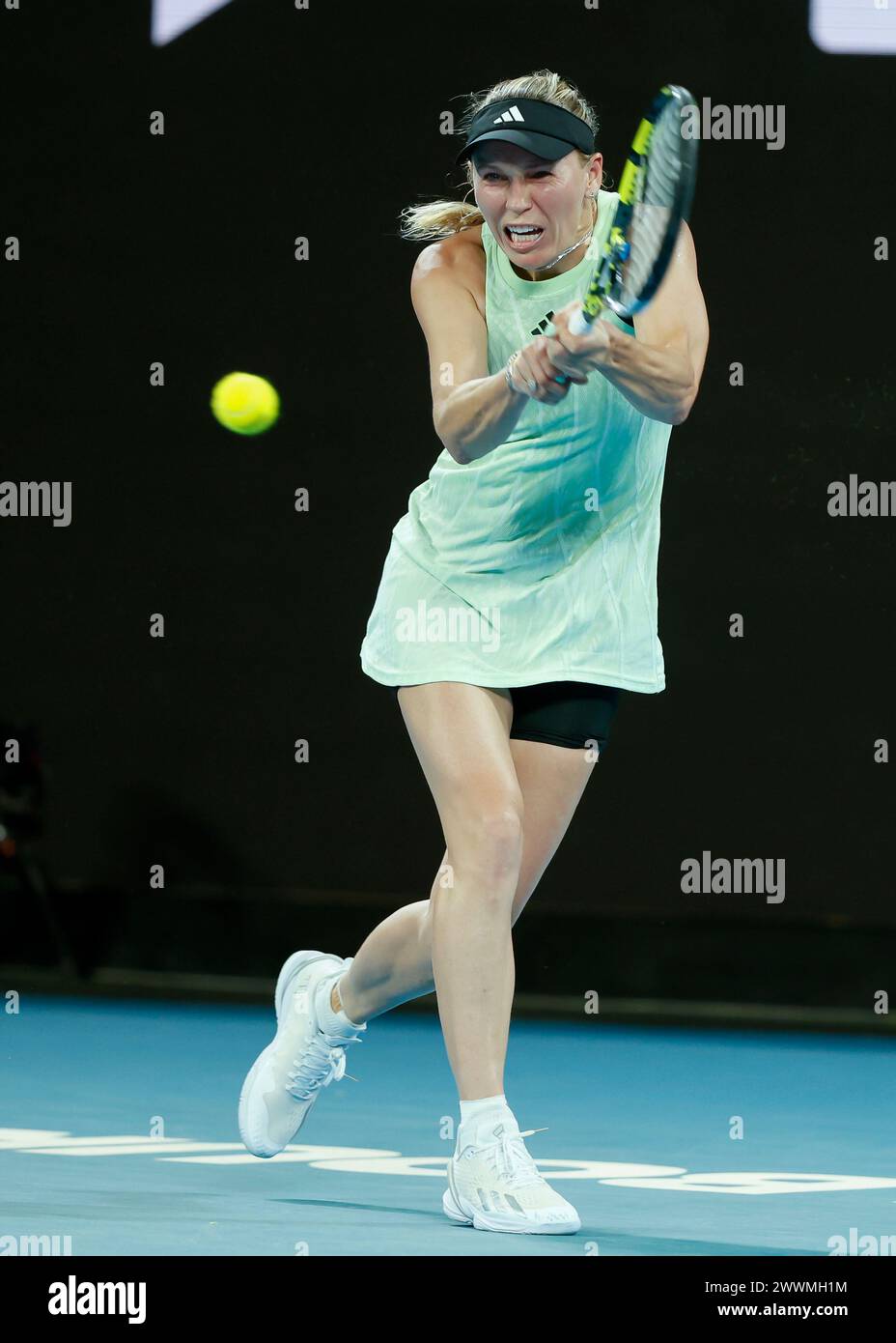 Caroline Wozniacki (DEN) in action at the Australian Open 2024 at ...