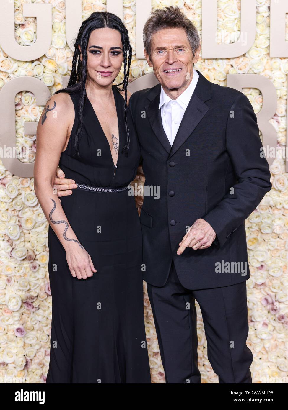 BEVERLY HILLS, LOS ANGELES, CALIFORNIA, USA - JANUARY 07: Giada Colagrande and Willem Dafoe ...