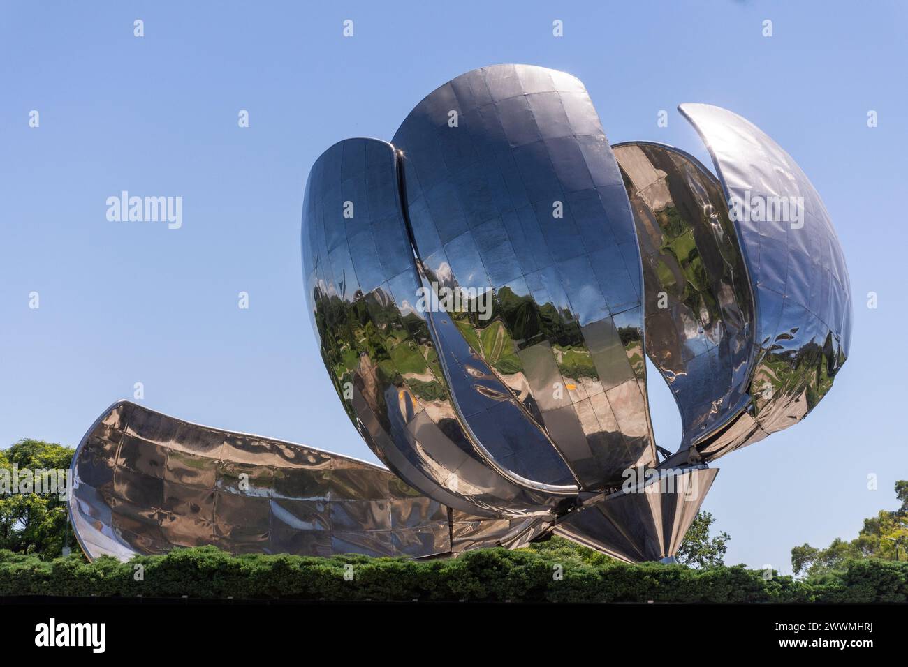 Big metal flower monument Floralis Genérica in Buenos Aires Stock Photo ...