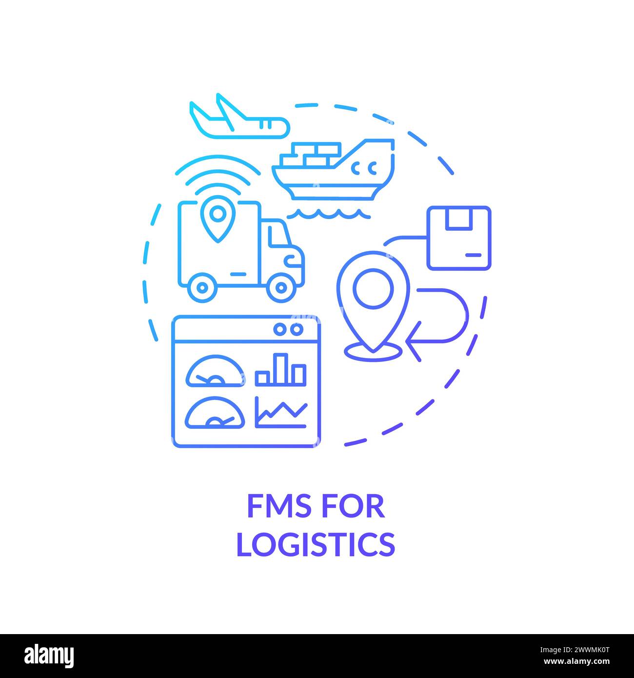 FMS for logistics blue gradient concept icon Stock Vector Image & Art ...