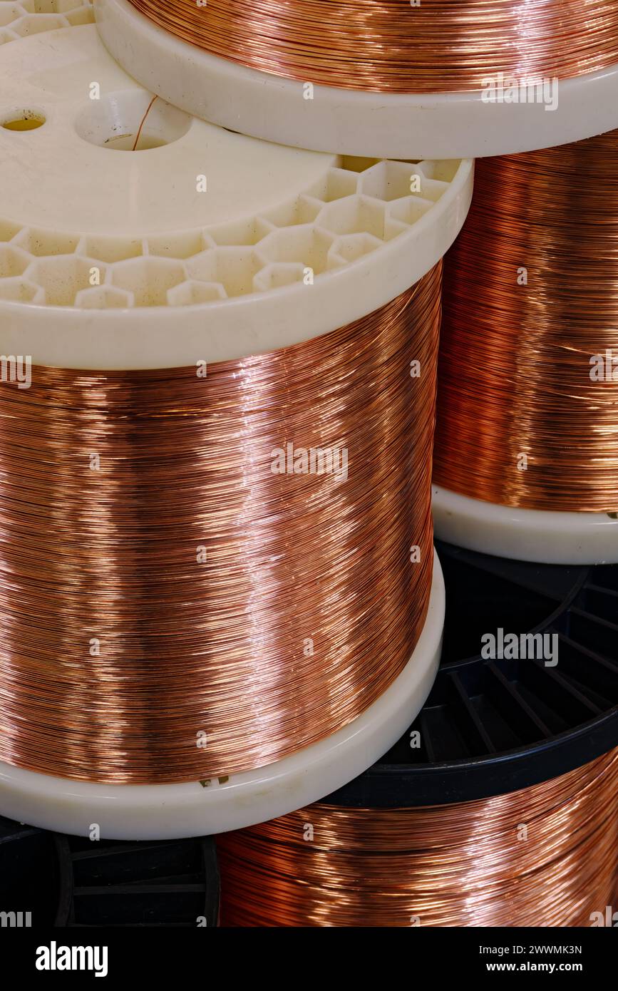 Large spool of electric cable wire hi-res stock photography and images ...