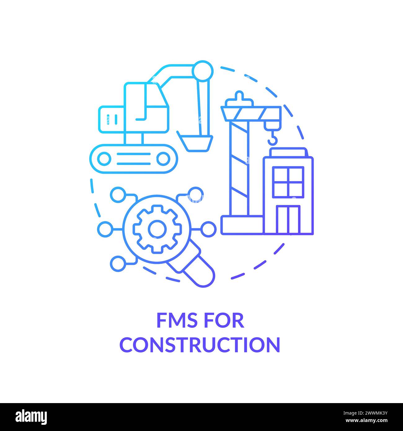FMS for construction blue gradient concept icon Stock Vector Image & Art - Alamy
